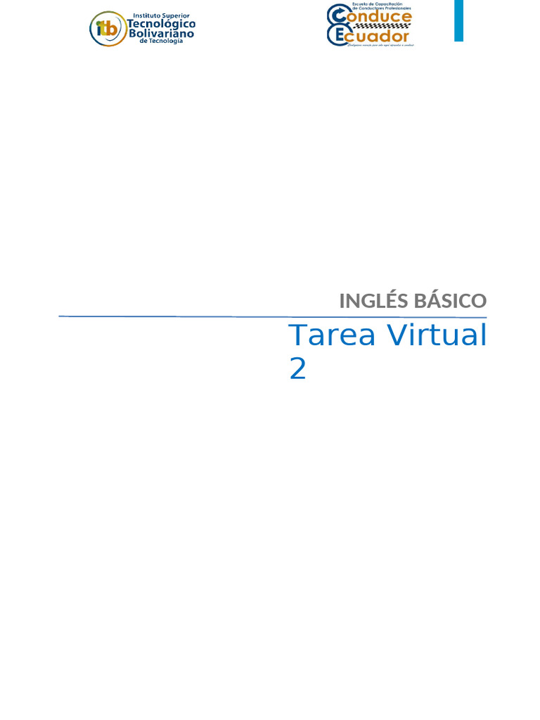 Tarea Virtual 2 DE INGLES TERMINADA | PDF Tarea Virtual 2 DE INGLES TERMINADA | PDF