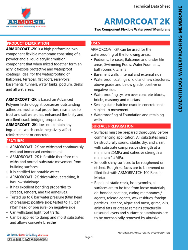 Armorcoat-2k Updated TDS | PDF