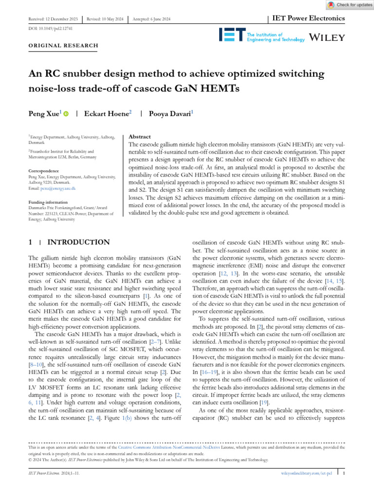 An RC Snubber Design Method To Achieve Optimized Switching | PDF