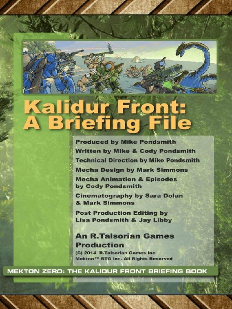 Mekton Zero Calidur Front Adventure | PDF