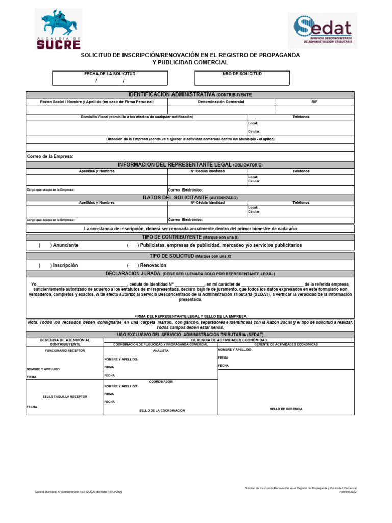 PPC-Registro-y-Renovacion-de-PPC Alcaldia Sucre Caracas | PDF