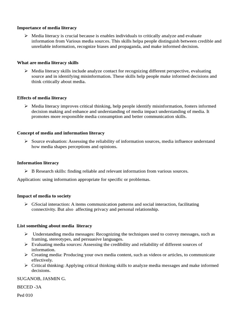 Media Literacy | PDF