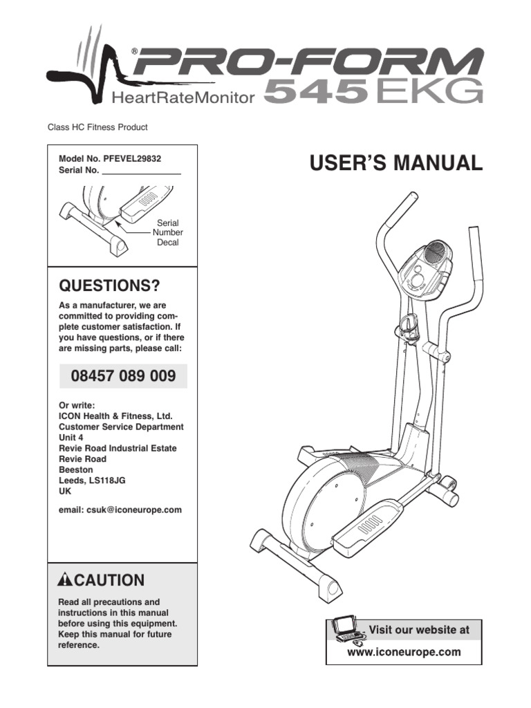 Pro Form 545 Ekg | PDF
