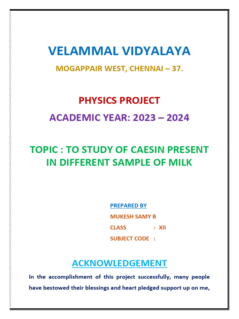 Sample Physics Project | PDF