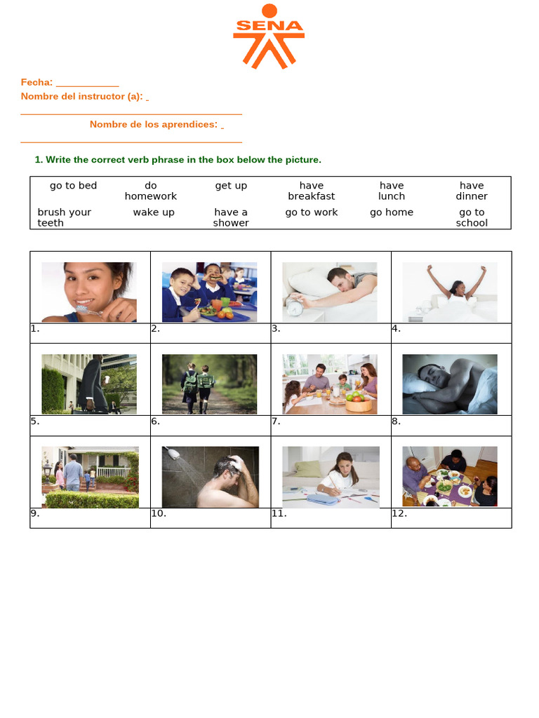 Daily Routine Reading Activity | PDF