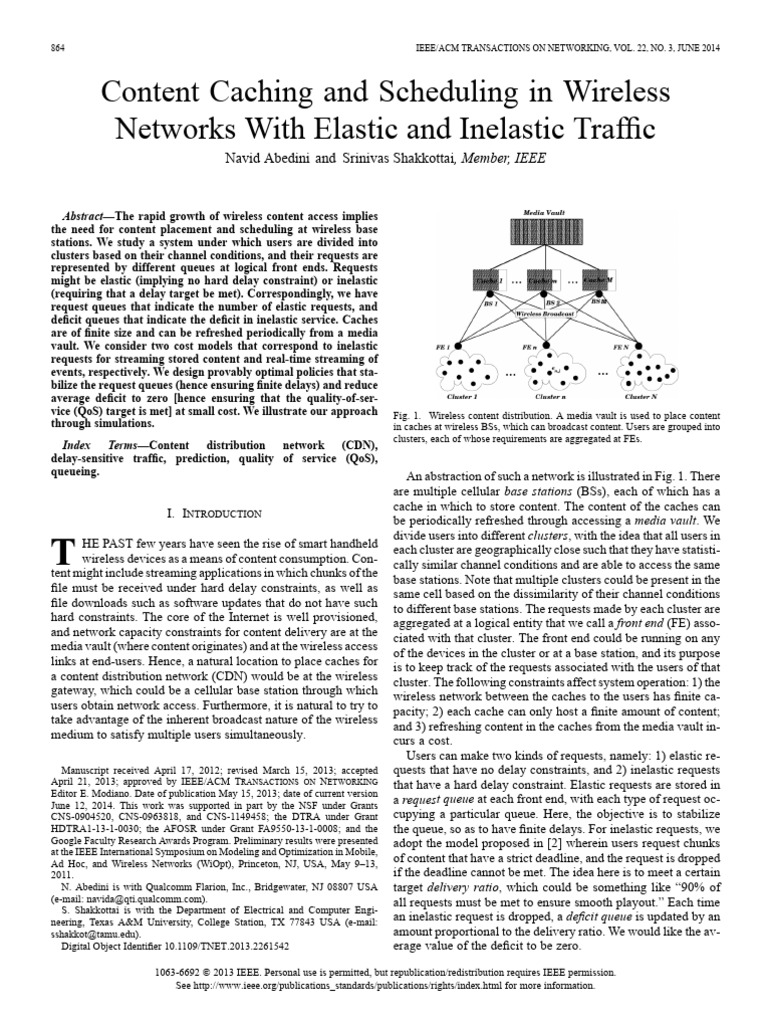 Content Caching and Scheduling in Wireless | PDF