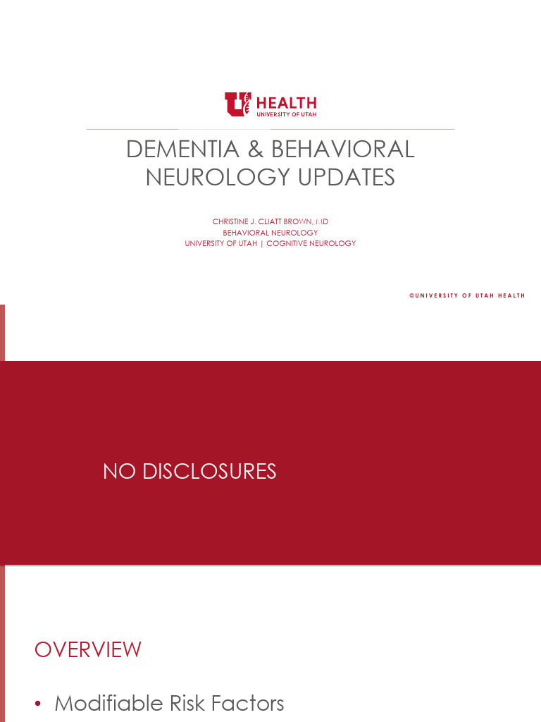 AANAM Behavioral Neurology Updates 2024 Public | PDF
