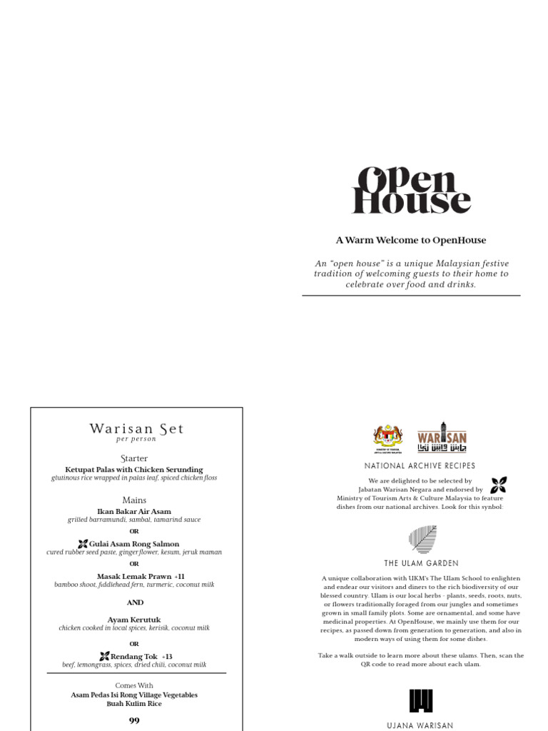 OpenHouse Conlay July Menu | PDF | Southeast Asian Cuisine | Asian Cuisine