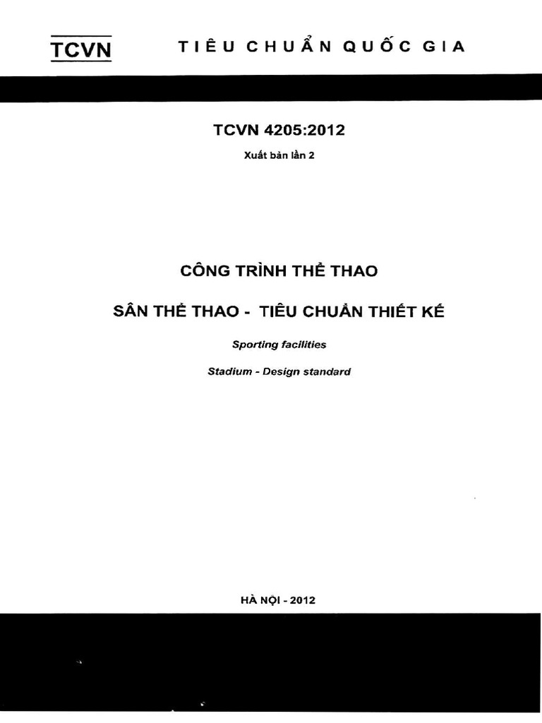 TCVN 4205 2012 - San The Thao - Tieu Chuan Thiet Ke | PDF