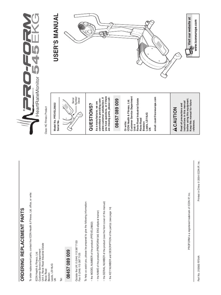 ProForm545EKG 1 | PDF