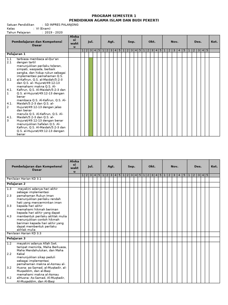 Prosem SMTR 1 Kls 6.2020 | PDF