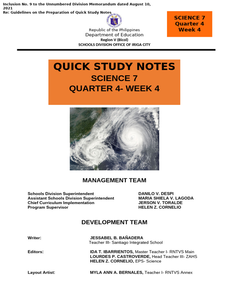 QSN Science 7 q4 Week 4 | PDF