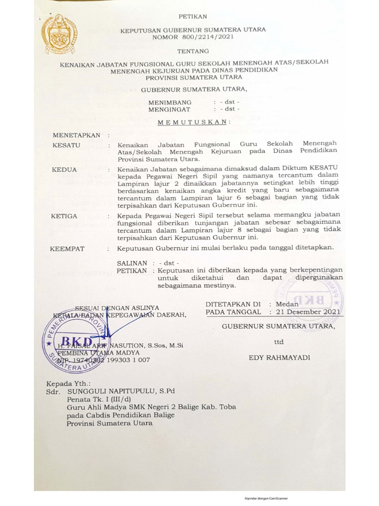 SK Jabatan Fungsional | PDF