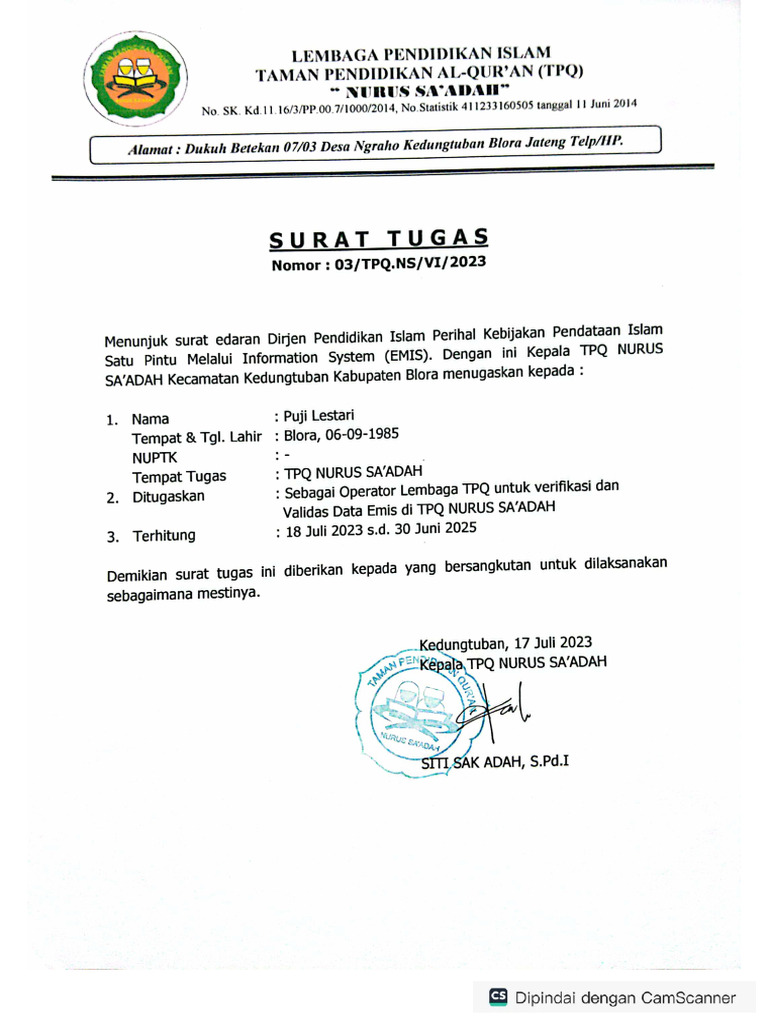 SK Operator TPQ | PDF