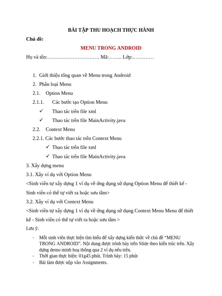 Bài Tập Thu Hoạch Thực Hành - cr424 | PDF