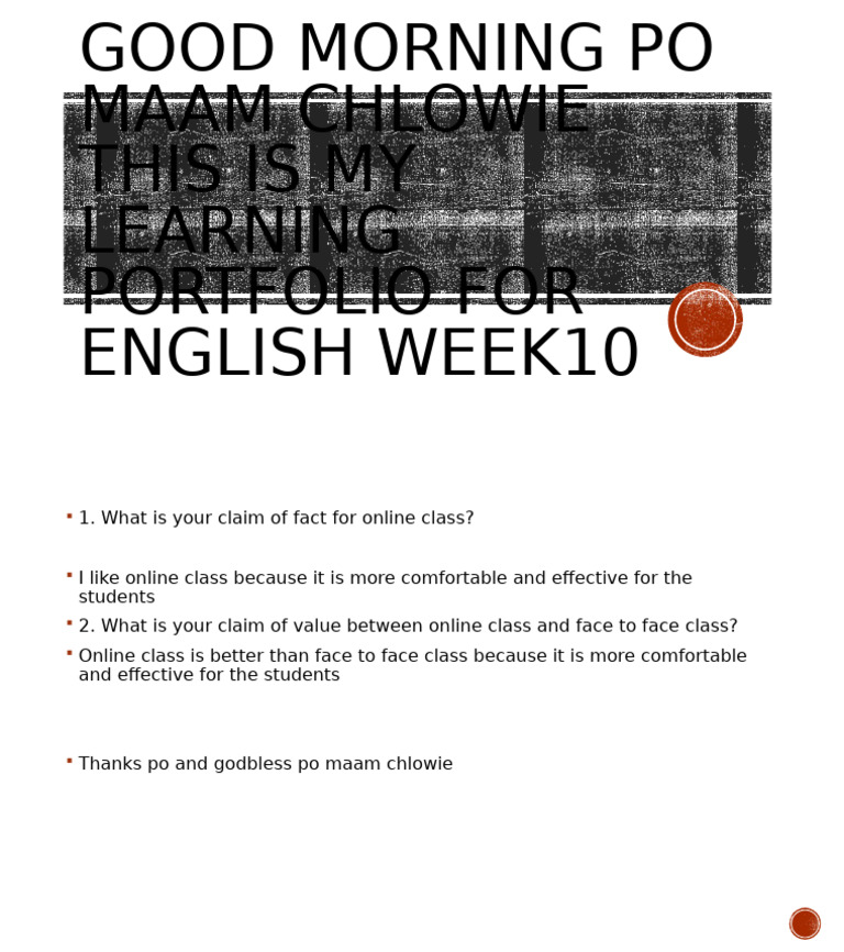 English Week 10 Learning Portfolio | PDF