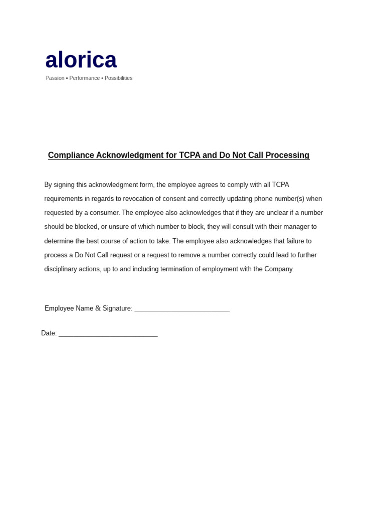 Compliance and TCPA Acknowledgment Form 3 - RAMOS, CLAIRE DIANNE | PDF