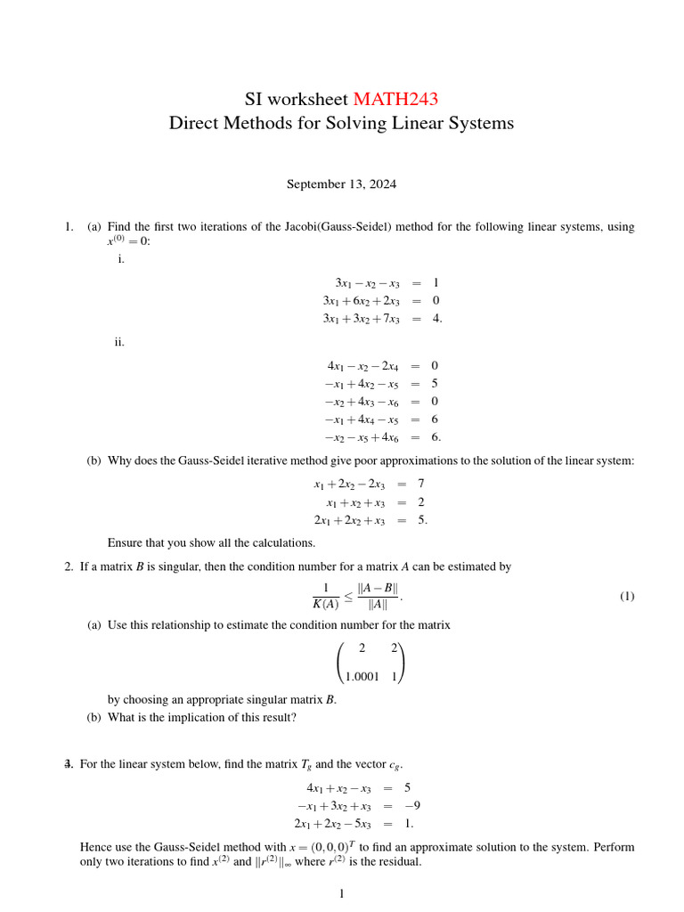SI Worksheet MATH243 Sat14Sep2024 | PDF