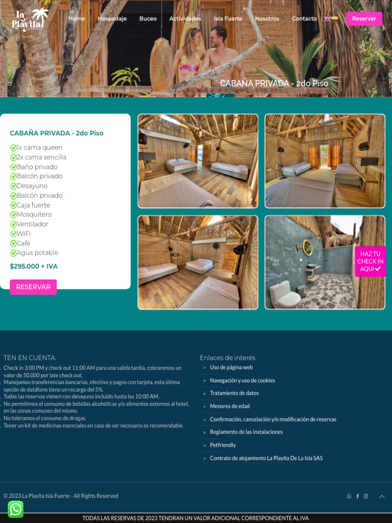 Cabaña privada 2 piso – LA PLAYITA ISLA FUERTE | PDF