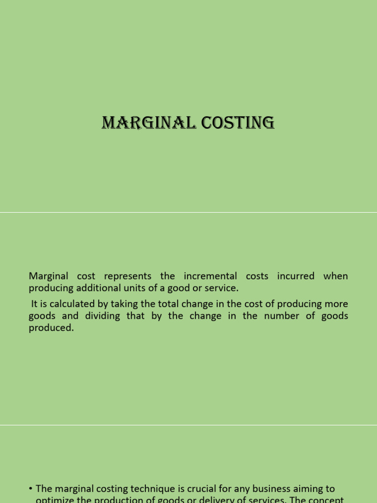 4 Marginal Costing | PDF