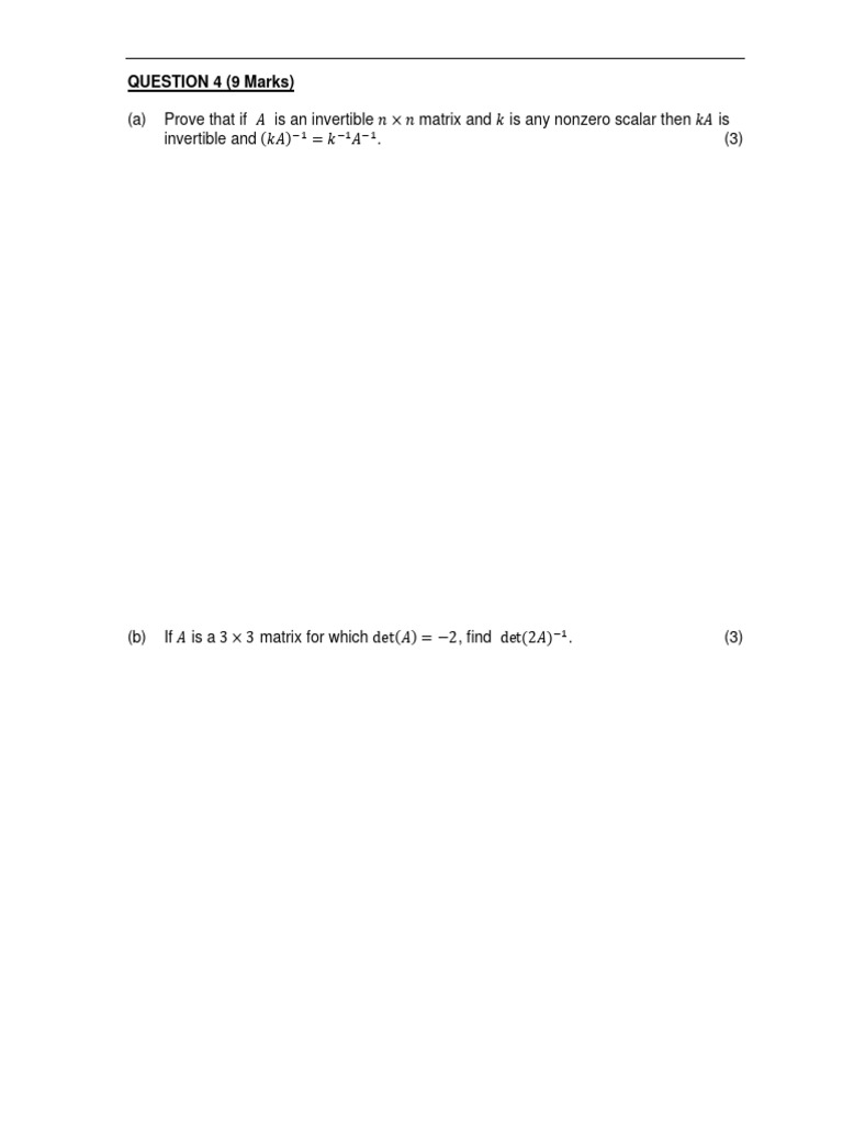 MATH140 Exam Revision - Algebra | PDF | Matrix (Mathematics) | Mathematical Concepts