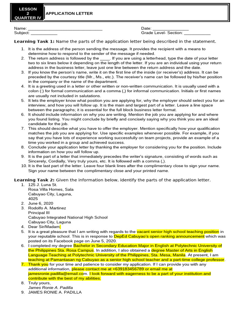 Activity Sheet 2 Q4 RWS | PDF