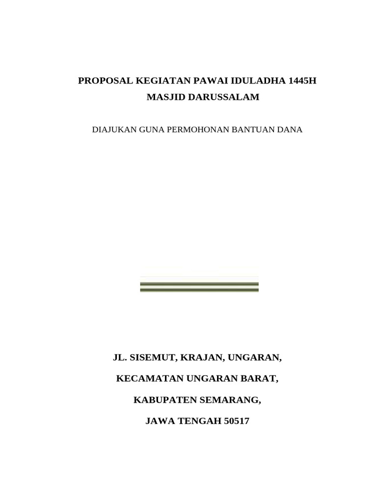 Proposal Kegiatan Pawai Iduladha 1445H | PDF