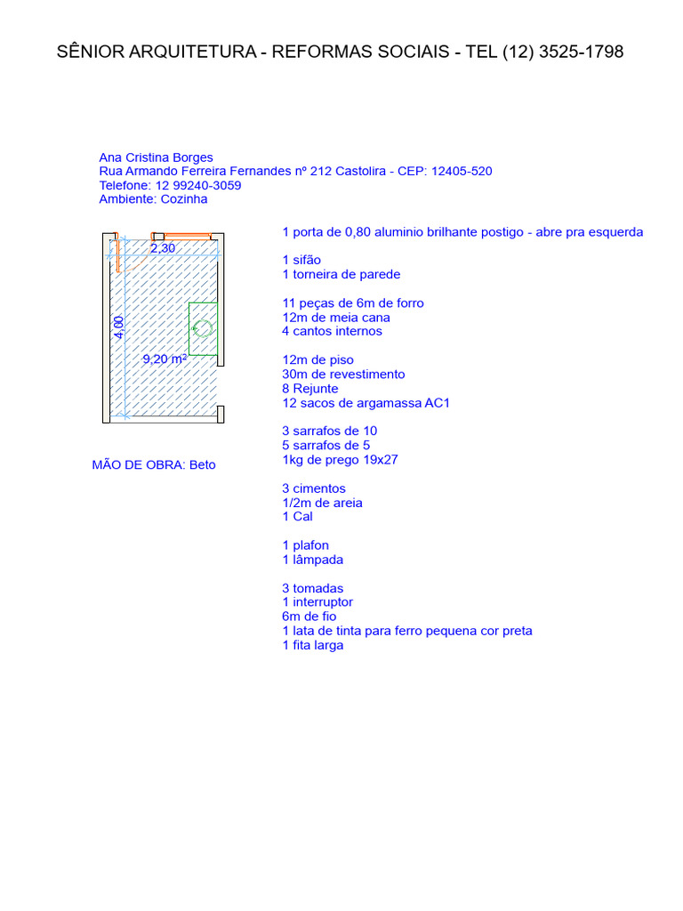 Croqui - Depósito - Ana Cristina | PDF