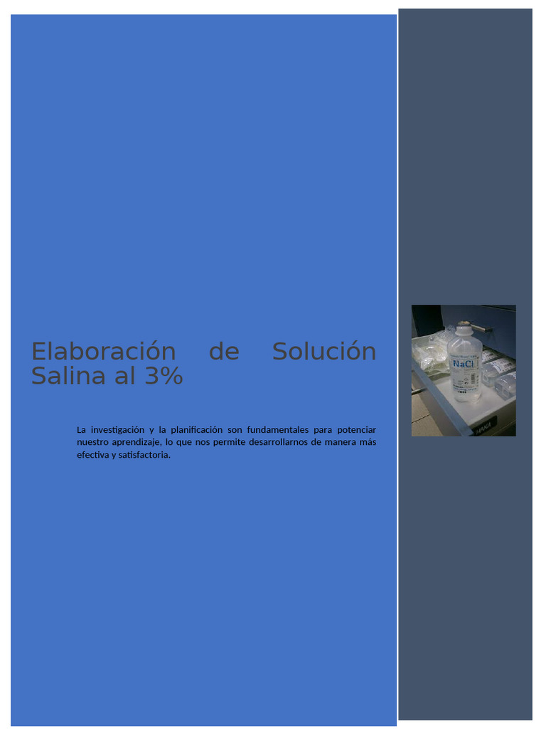 Elaboración de Solución Salina Al 3% DE RENATO | PDF