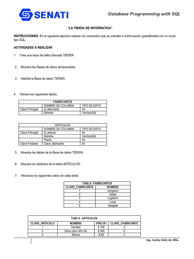 Ejercicio SQL 1 | PDF