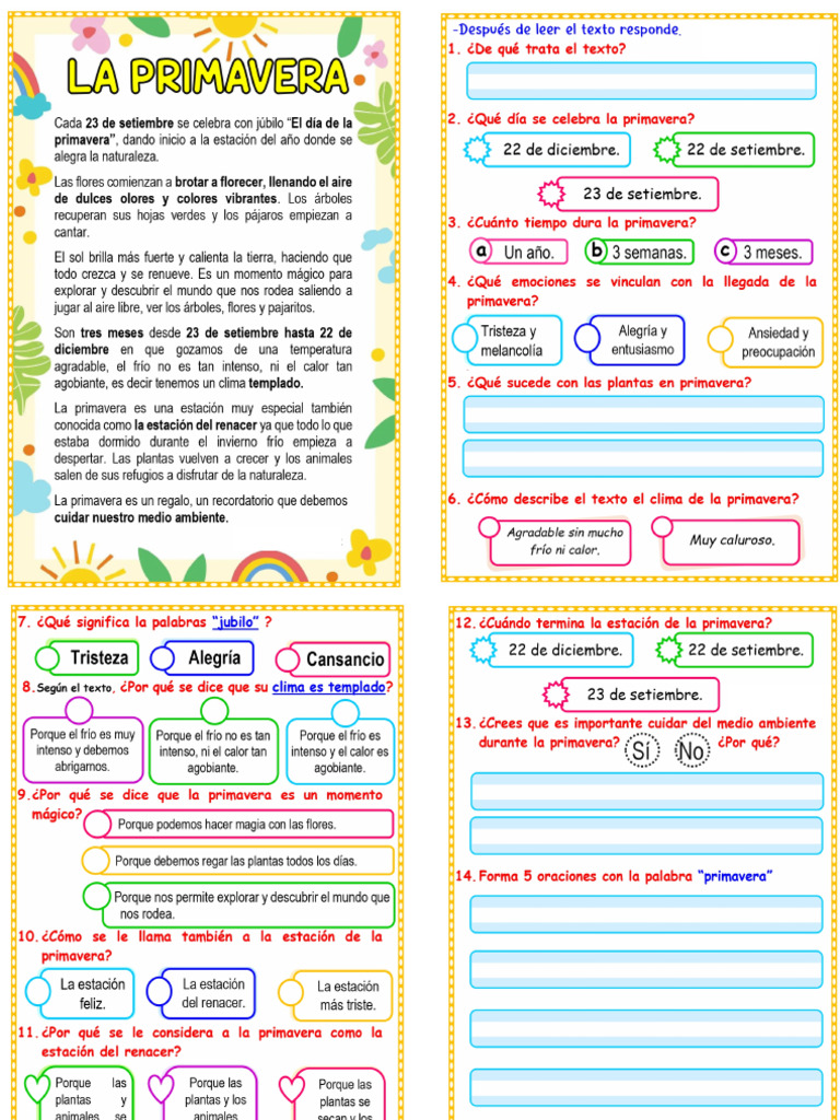 FICHA LEEMOS LA PRIMAVERA | PDF