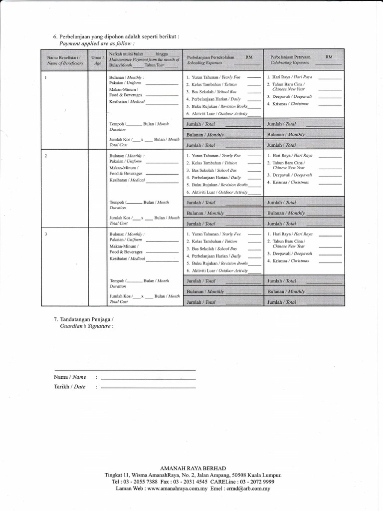 Borang Amanah Raya - 2 | PDF