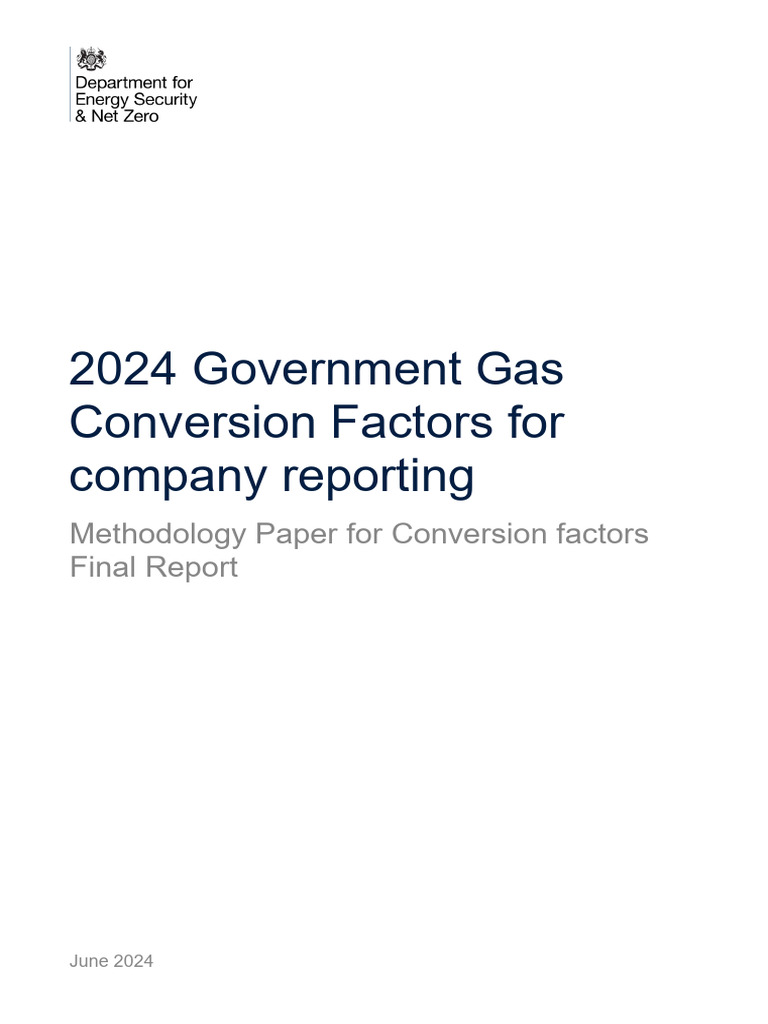 2024 Greenhouse Gas Conversion Factors Methodology | PDF