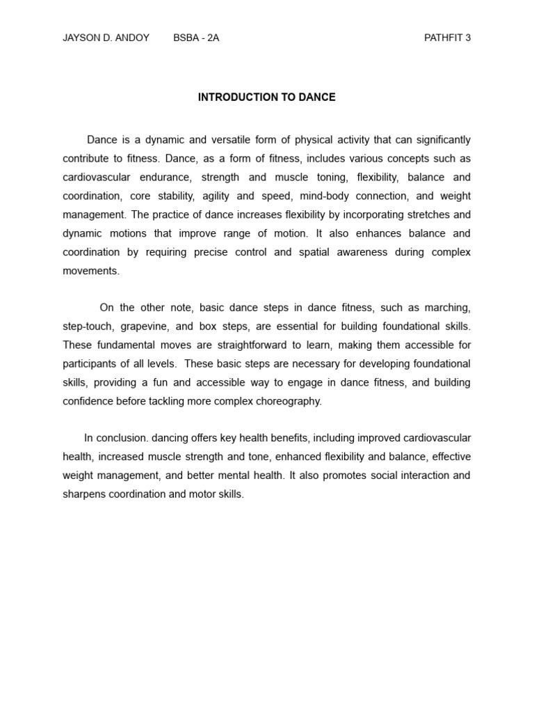 Dancing Essay 1 | PDF | Career & Growth | Self-Improvement