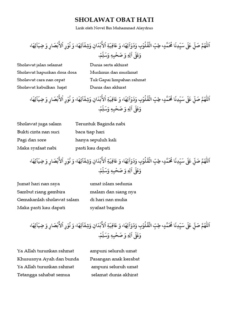 SHOLAWAT OBAT HATI | PDF