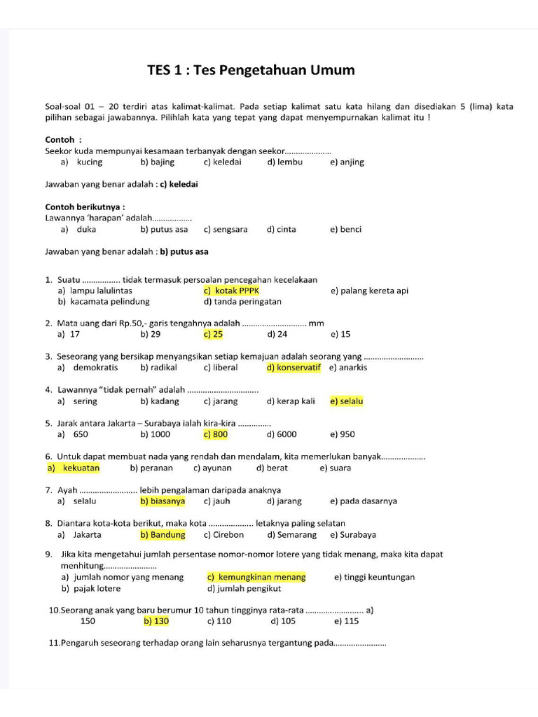 Tes Psikotest | PDF