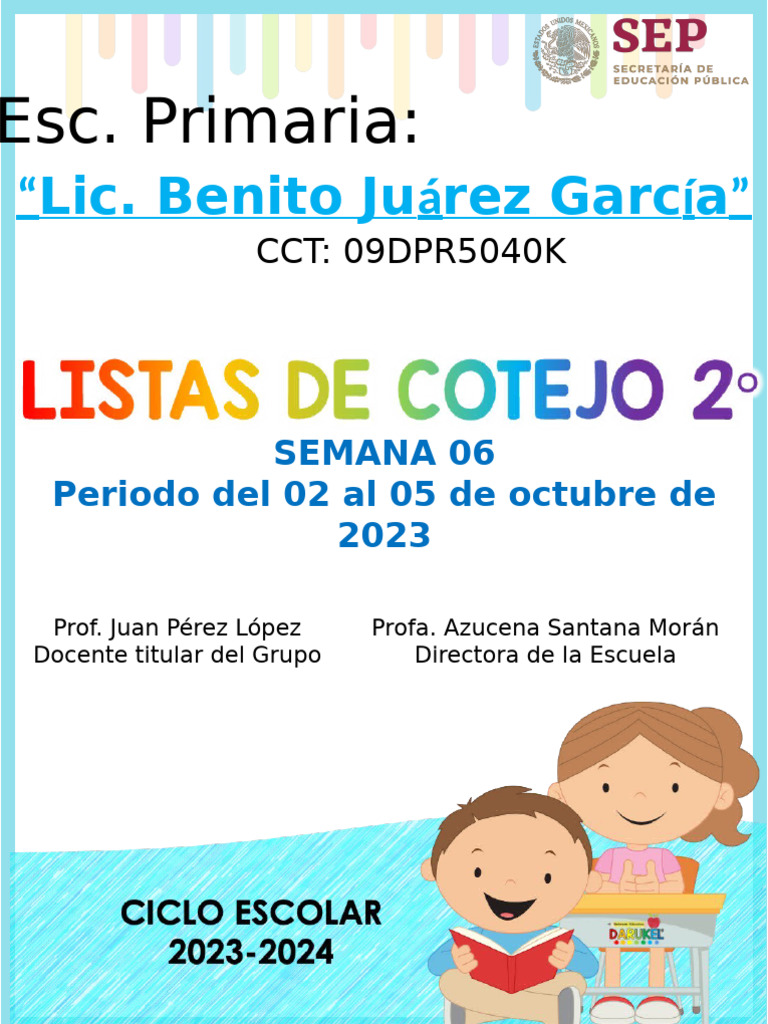 2° Sem6 Lista de Cotejo Darukel 2023-2024 | PDF