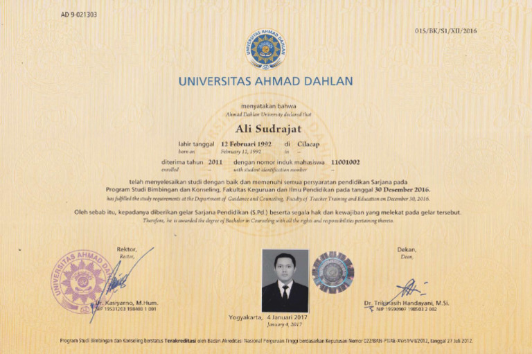 Ijazah UAD | PDF