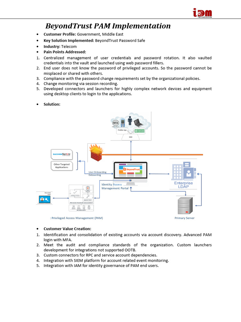 BeyondTrust PAM Implementation | PDF