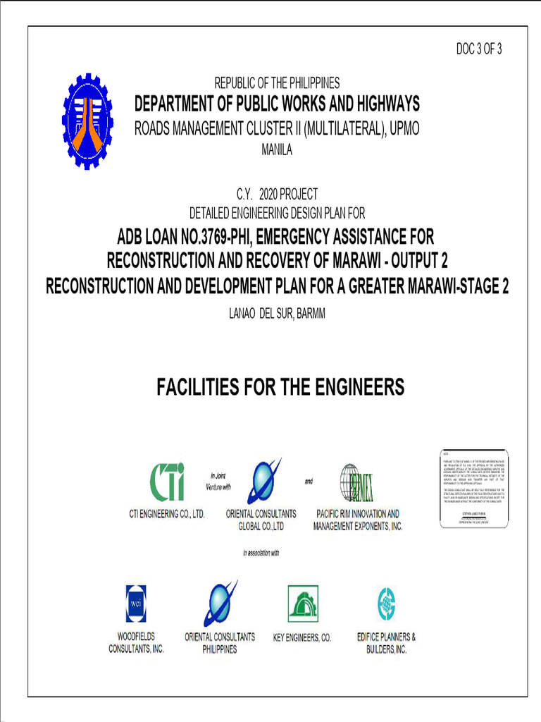 Plans Cover Page Facilities for the Engineers | PDF