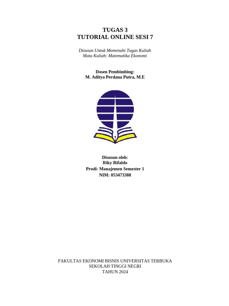 Tugas 3 Sesi 7 MTK | PDF