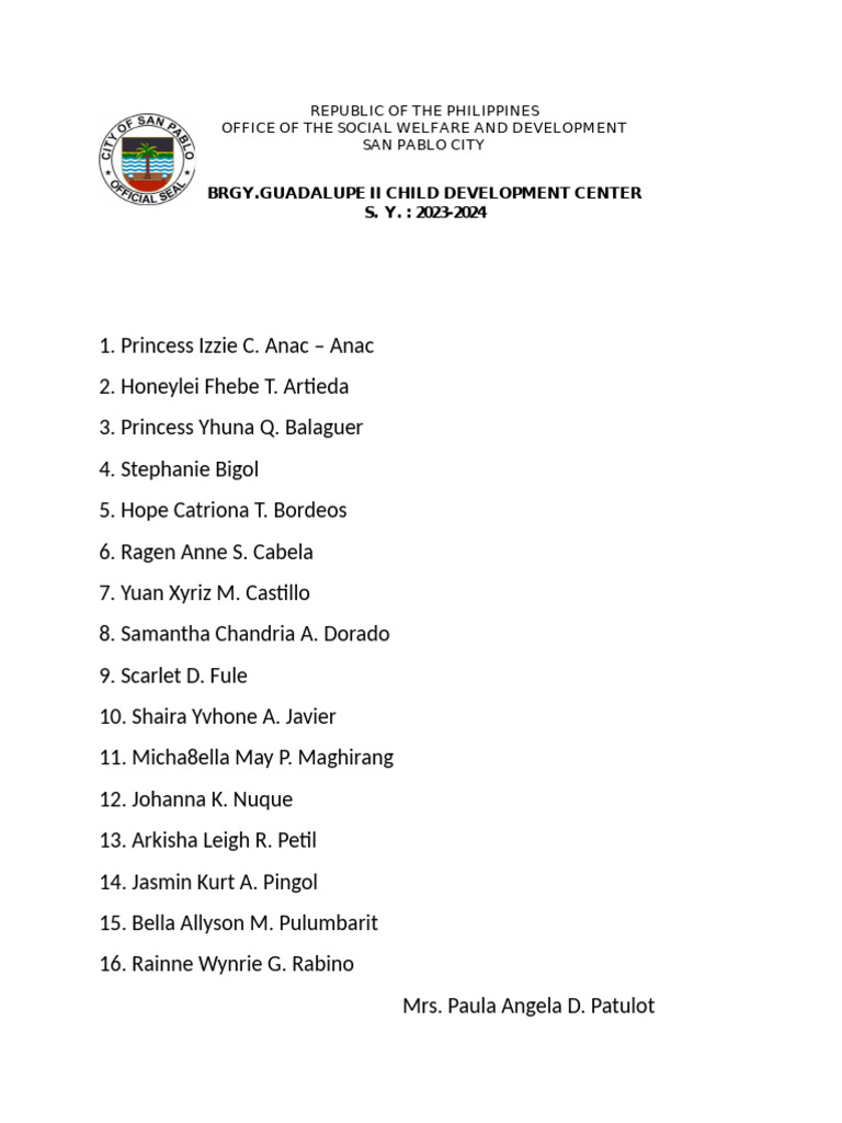 Graduation List | PDF