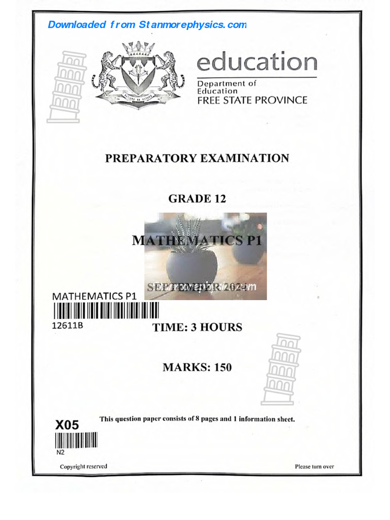 FS Maths Grade 12 September 2024 P1 and Memo | PDF