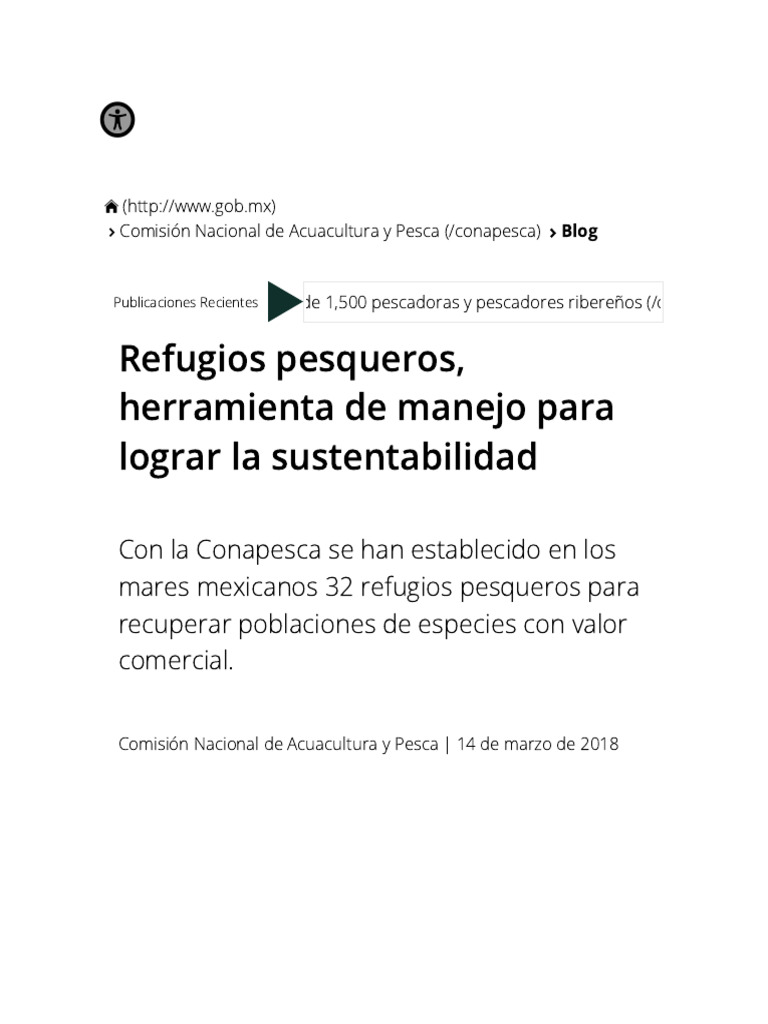 Refugios Pesqueros, Herramienta de Manejo para Lograr La Sustentabilidad - Comisión Nacional de ...