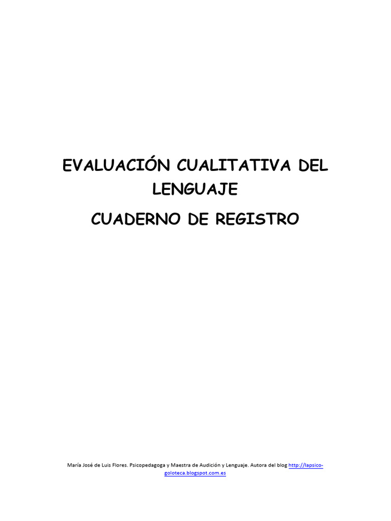 Evaluacion Cualitativa Del Lenguaje Cuad | PDF