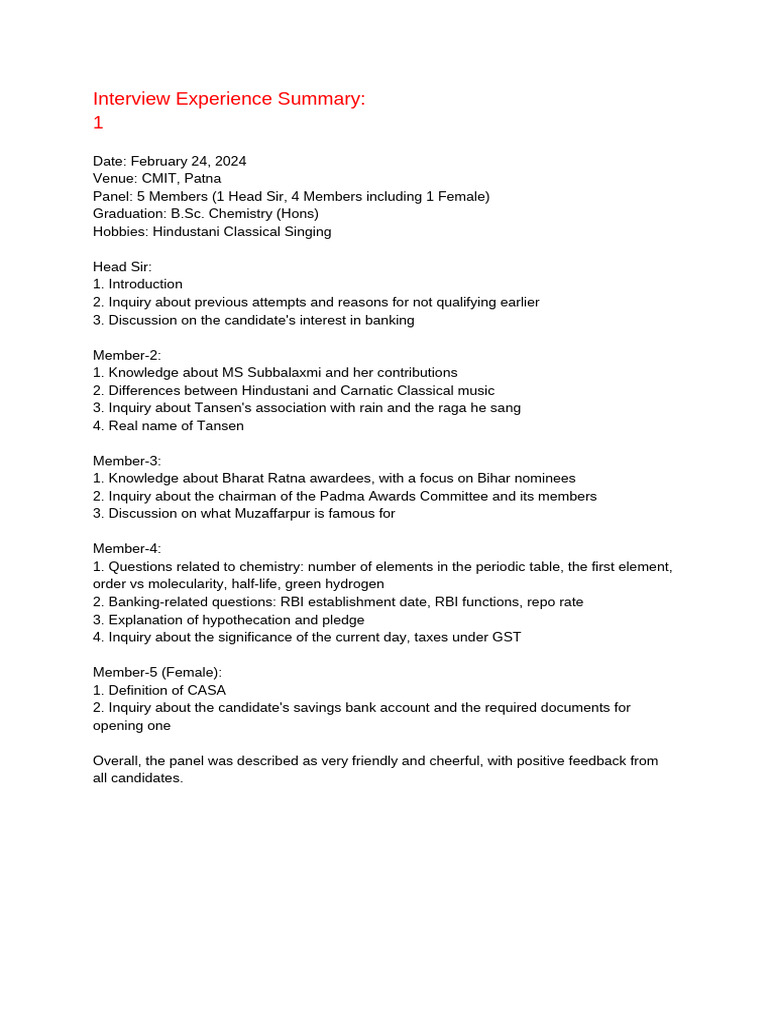 Interview Experience New | PDF