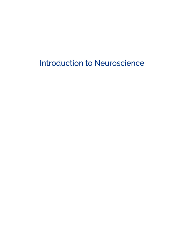 Introduction To Neuroscience 1670899349 | PDF