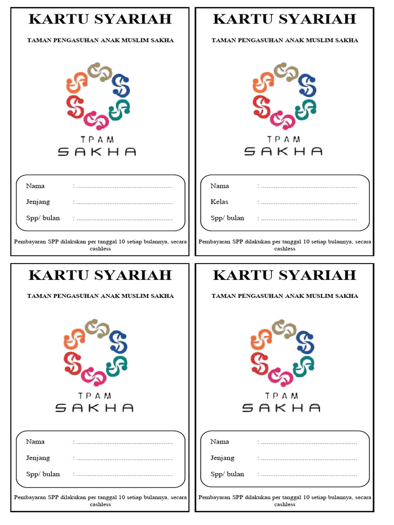 Kartu Syariah TPAM SAKHA-depan | PDF