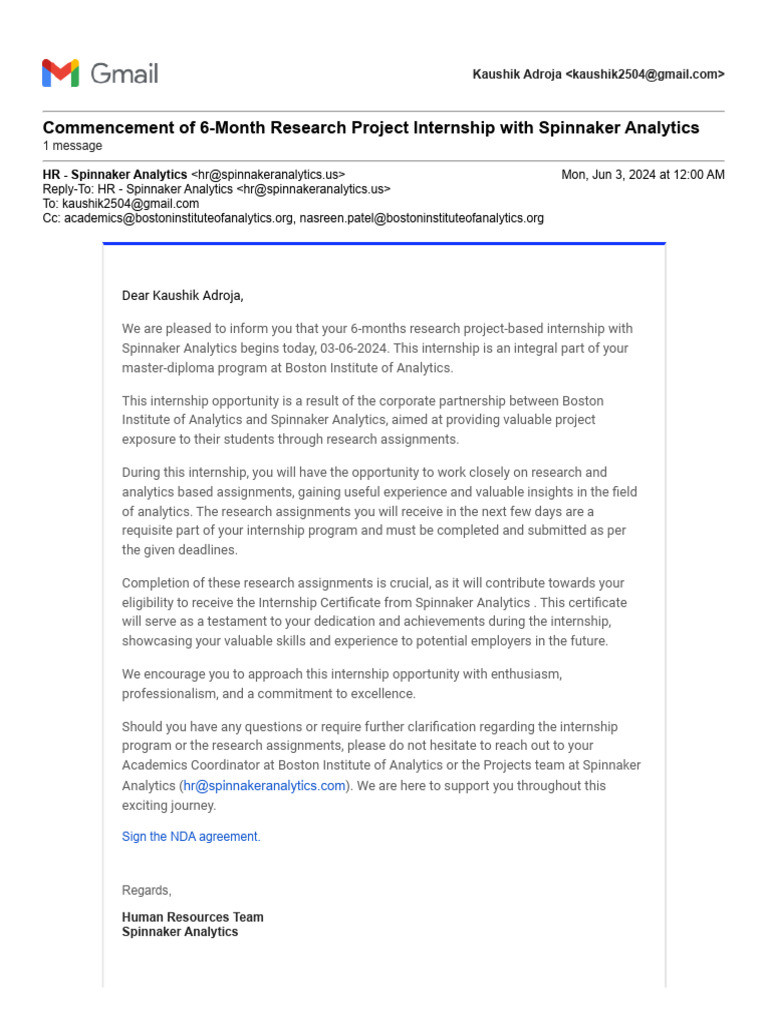 Gmail - Commencement of 6-Month Research Project Internship With ...