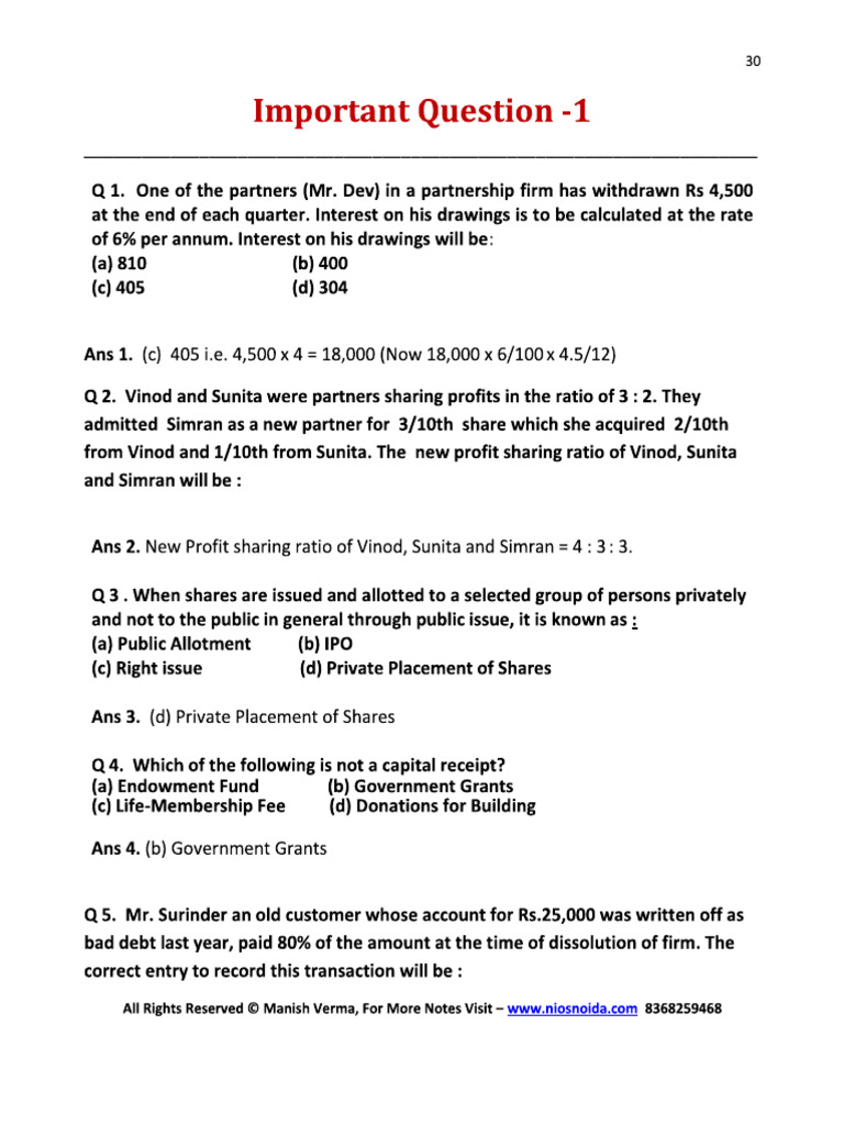 Accountancy Class 12th | PDF